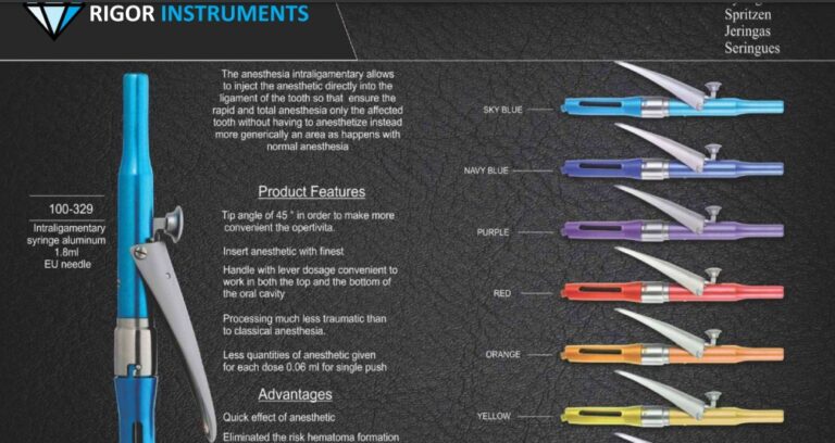 Dental Anastehesia Intraligamentary Aluminum Syringe 1.8 ml - EU Needle (RI-100-329) - Rigor ...